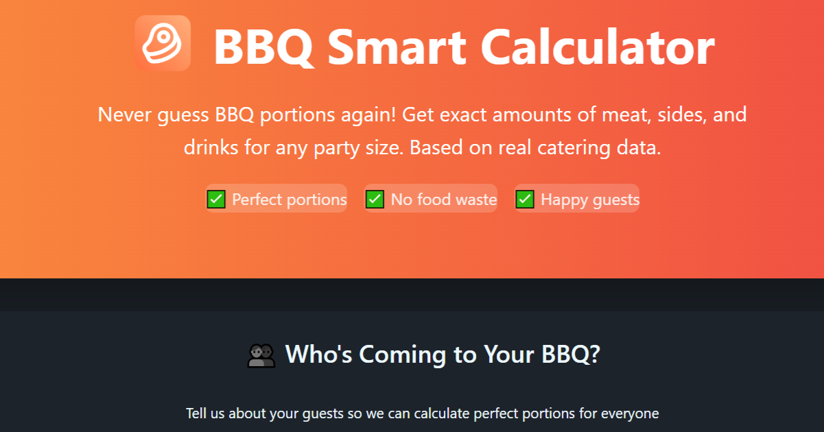 BBQ Smart Calculator - Perfect Portions for Your BBQ Party | bbqsm.art